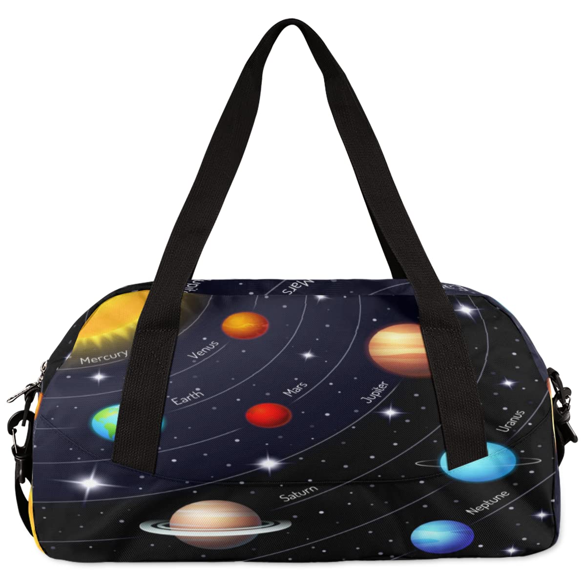 Universe Galaxy Solar System Kids Duffel Bags for Boys Girls Small Carry On Travel Weekender Overnight Bag Dance Bag Sports Gym Bag Ballet Bag Gymnastics Bag for School Practice Little Girls Boys