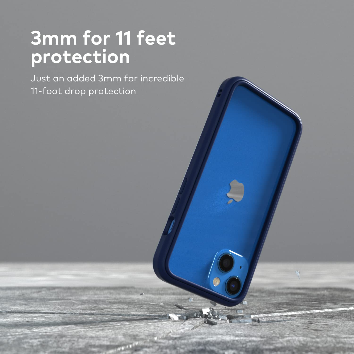 RhinoShield Bumper Case Compatible with [iPhone 13 Mini] | CrashGuard NX - Shock Absorbent Slim Design Protective Cover 3.5M / 11ft Drop Protection - Graphite