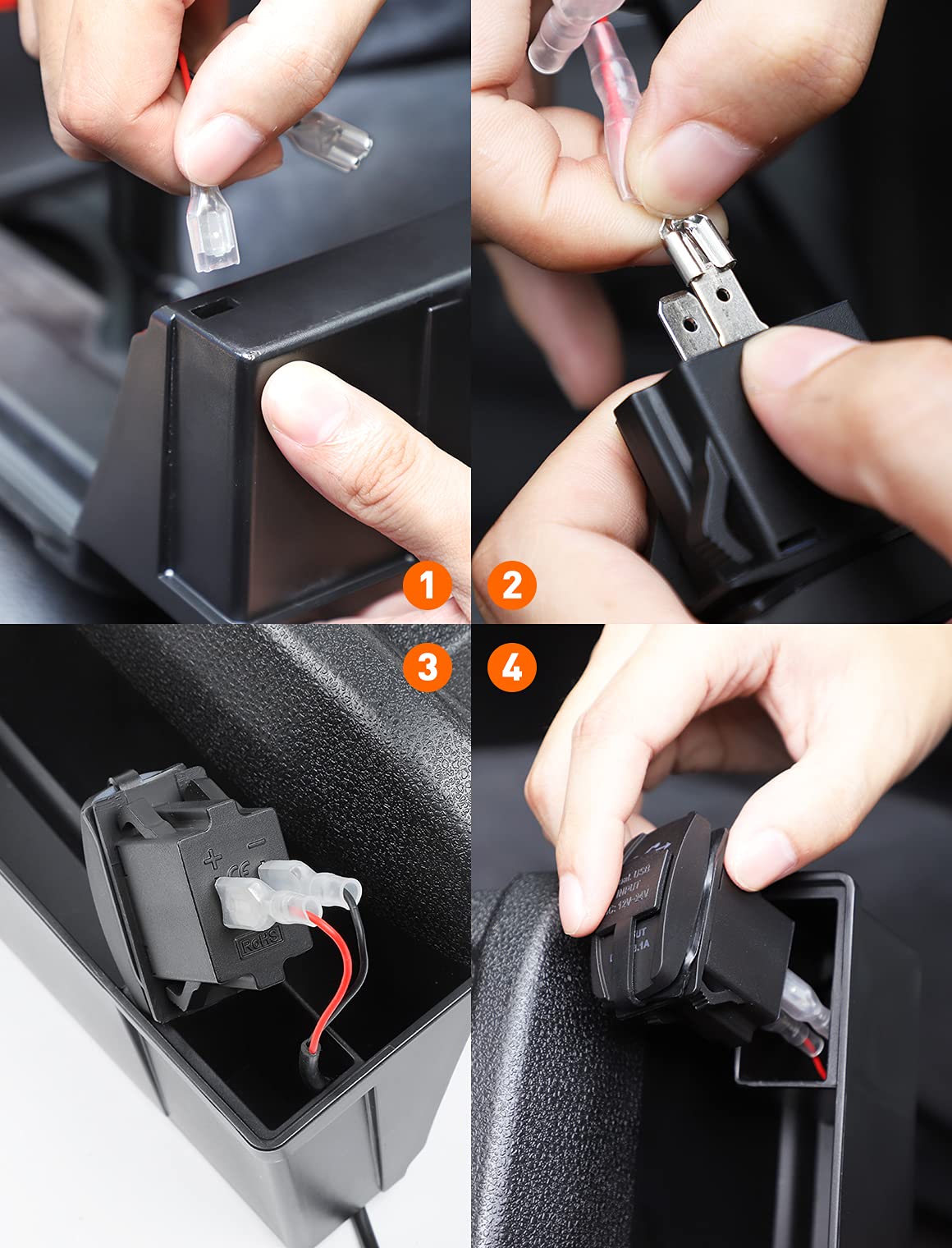 Savadicar Dual USB Car Charger Socket for GT-3 Shifter Storage Box Organizer