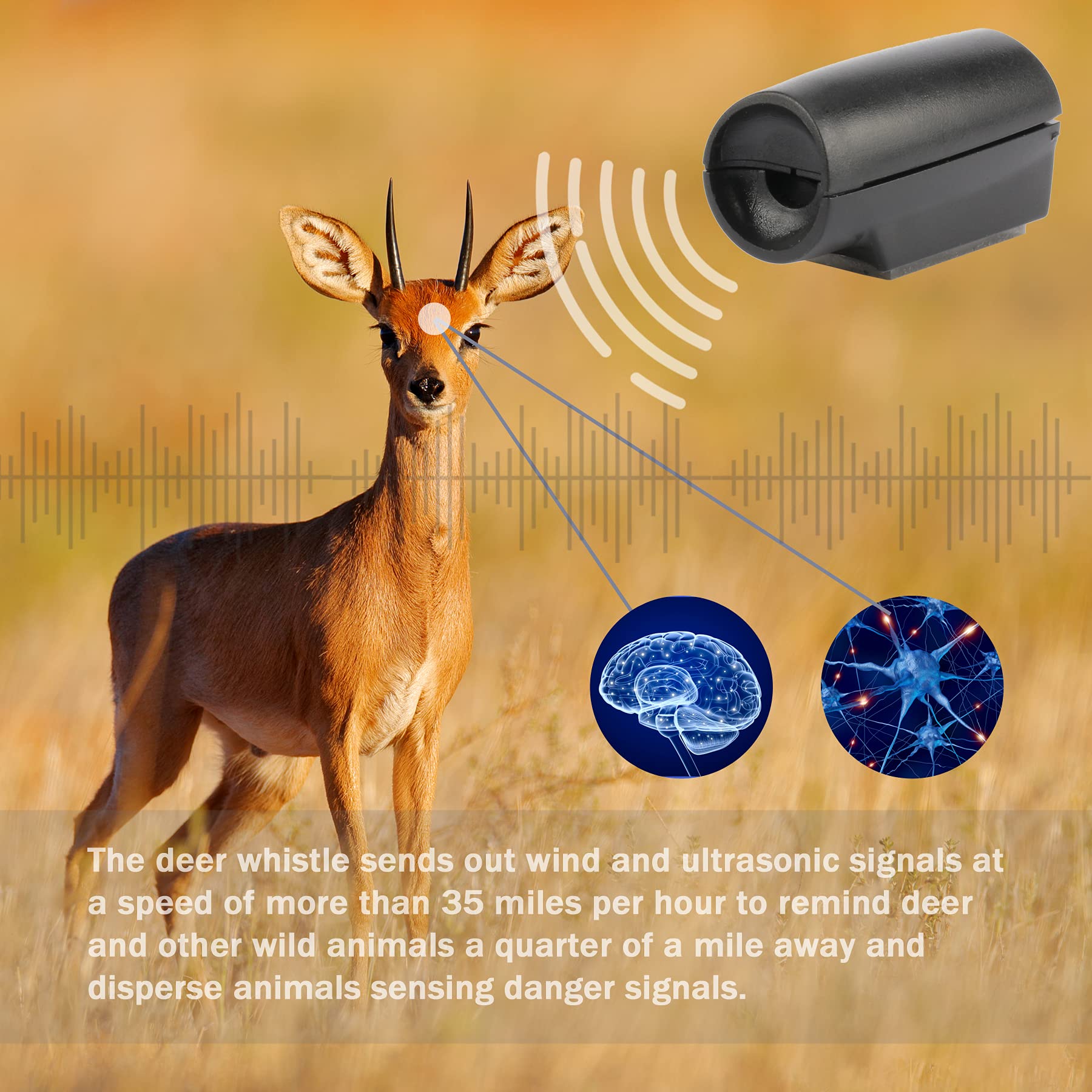 SINGARO 8 Pack Car Deer Whistle Warning for Car Horn Unit, Deer Whistle for Vehicles with Rubber Pads, Car Exterior Accessories, Suitable for Cars, Trucks, Motorcycles