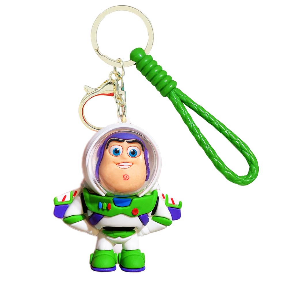 Funwaretech Cute Keychain Kawaii Anime Keychain Accessories,Cartoon 3D Buzz Keychains with PVC Soft Tape for Women Girls,Fashion Funny Keyring for Keys, Bag, Backpack, Purse