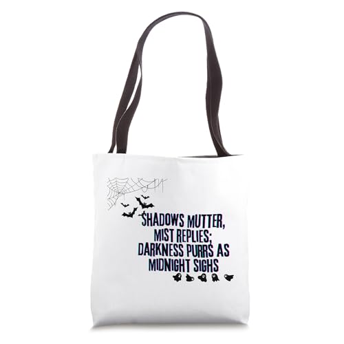 Darkness purrs as midnight sighs Tote Bag