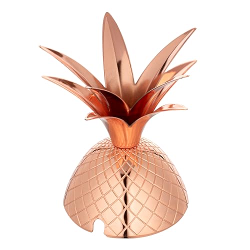 Restaurantware 24-OZ Pineapple Drink Tumbler: Perfect for Bars Restaurants and Catered Events - Copper Drink Cup with Silver Stainless Steel Interior Lining and Straw Slot - 1-CT