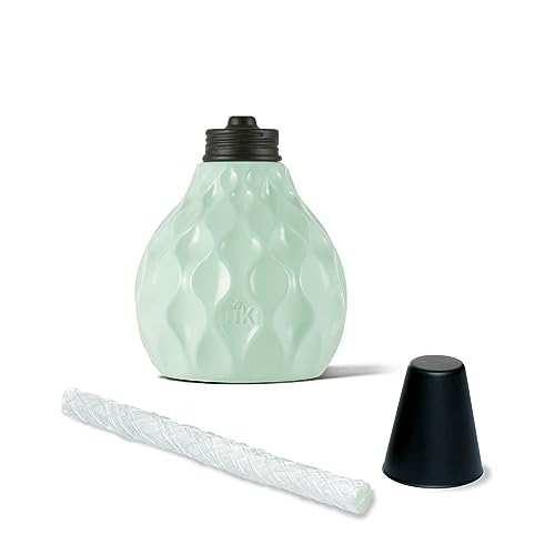 TIKI Seaside Escape 3-Pack Table Torches, 6" – Pastel Ivory, Pink & Blue Glass Outdoor Lighting | Weather-Resistant Design | Includes Long-Lasting Wick & Snuffer for Patio & Backyard