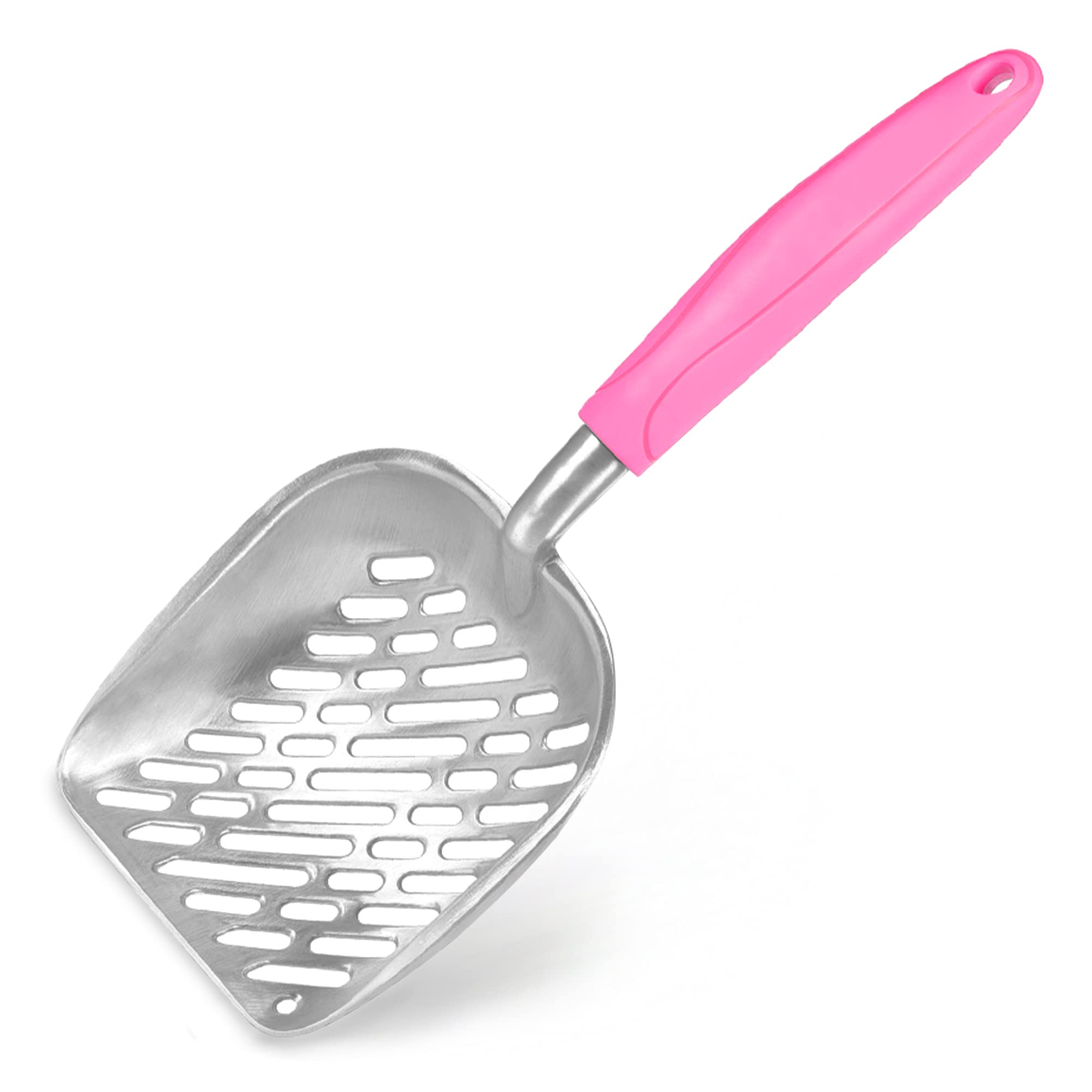 SunGrow Large Cat Litter Scoop, Life Transforming Cat Scooper, Reduces Hand Fatigue, Saves Clear Litter, Makes Scooping Faster and Easier (Pink, Large)