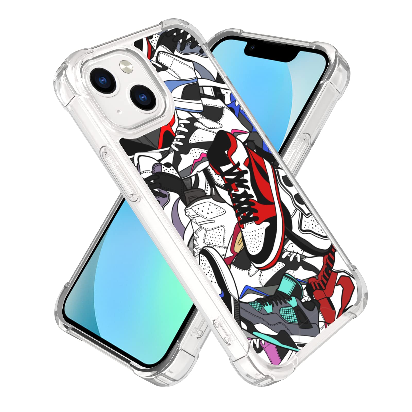 Axulimin Cool Shoe Clear Phone Case for iPhone 13 Mini Case for Teen Boys Men Kids Boys - 5.4 Inch