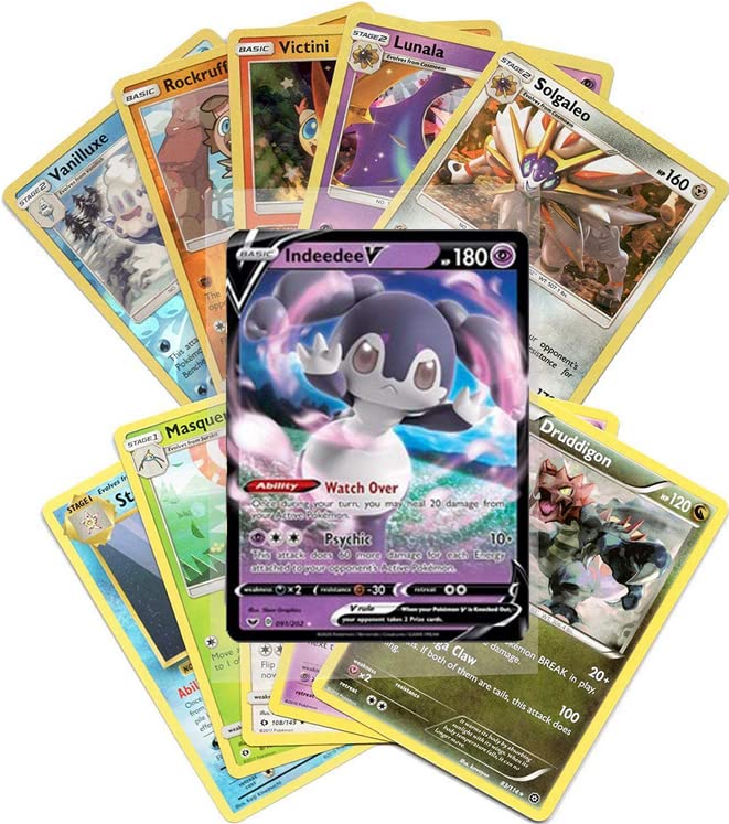Pokémon Cards - 50 Card Assorted Lot with Guaranteed V Pokemon