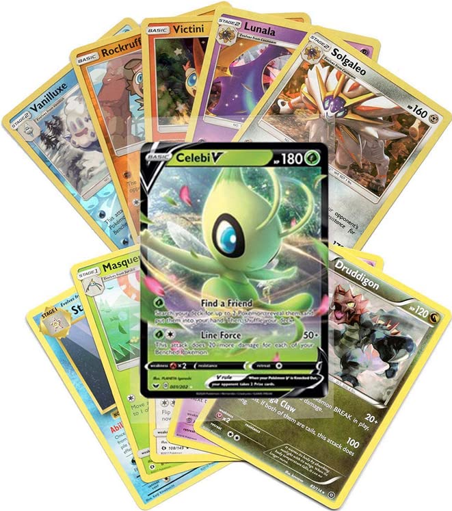 Pokémon Cards - 50 Card Assorted Lot with Guaranteed V Pokemon