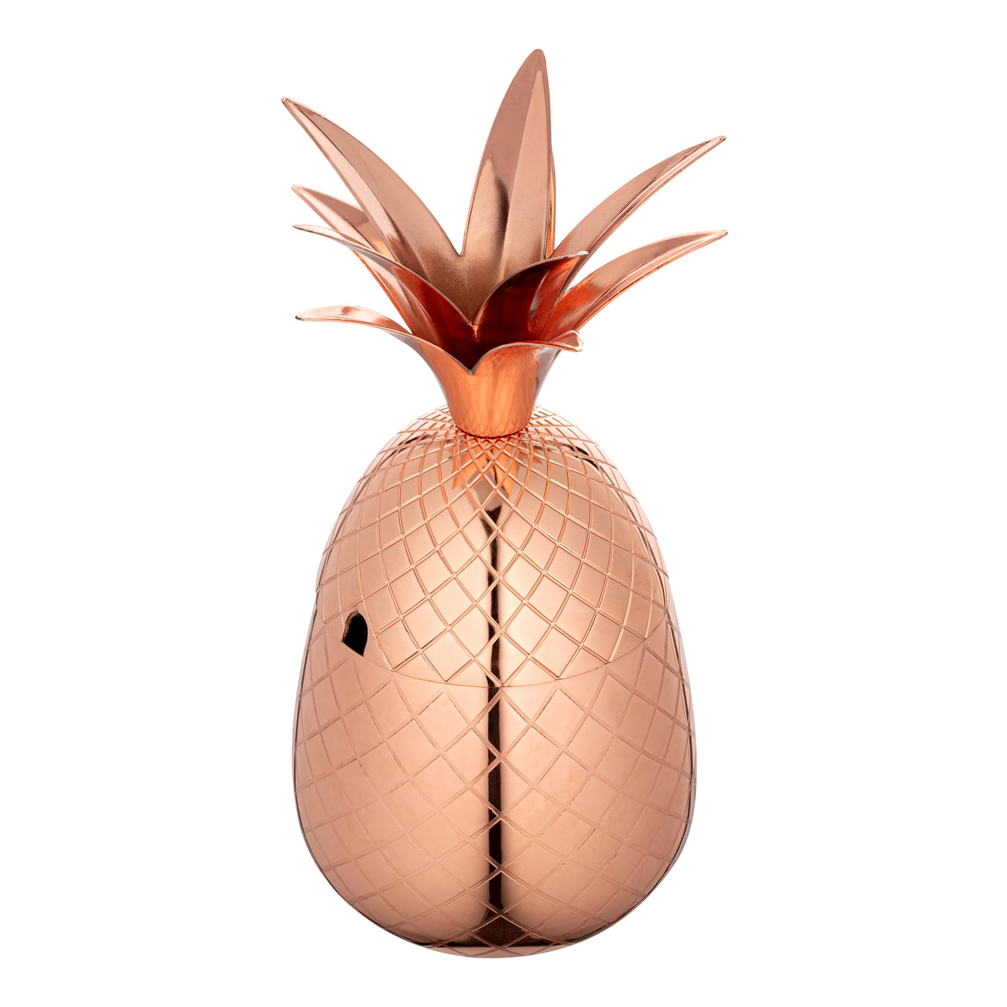 Restaurantware 24-OZ Pineapple Drink Tumbler: Perfect for Bars Restaurants and Catered Events - Copper Drink Cup with Silver Stainless Steel Interior Lining and Straw Slot - 1-CT