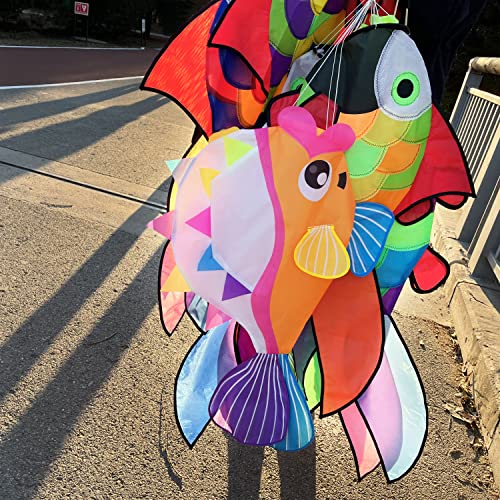 emma kites 29-inches Balloon Fish Windsock Hanging Décor for Garden Backyard Balcony Porch Campsite Decoration