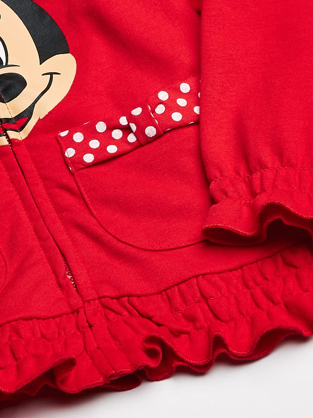 Disney girls Minnie Polka-dot Bow Hoodie Hooded Sweatshirt, Red, 6X-Large US