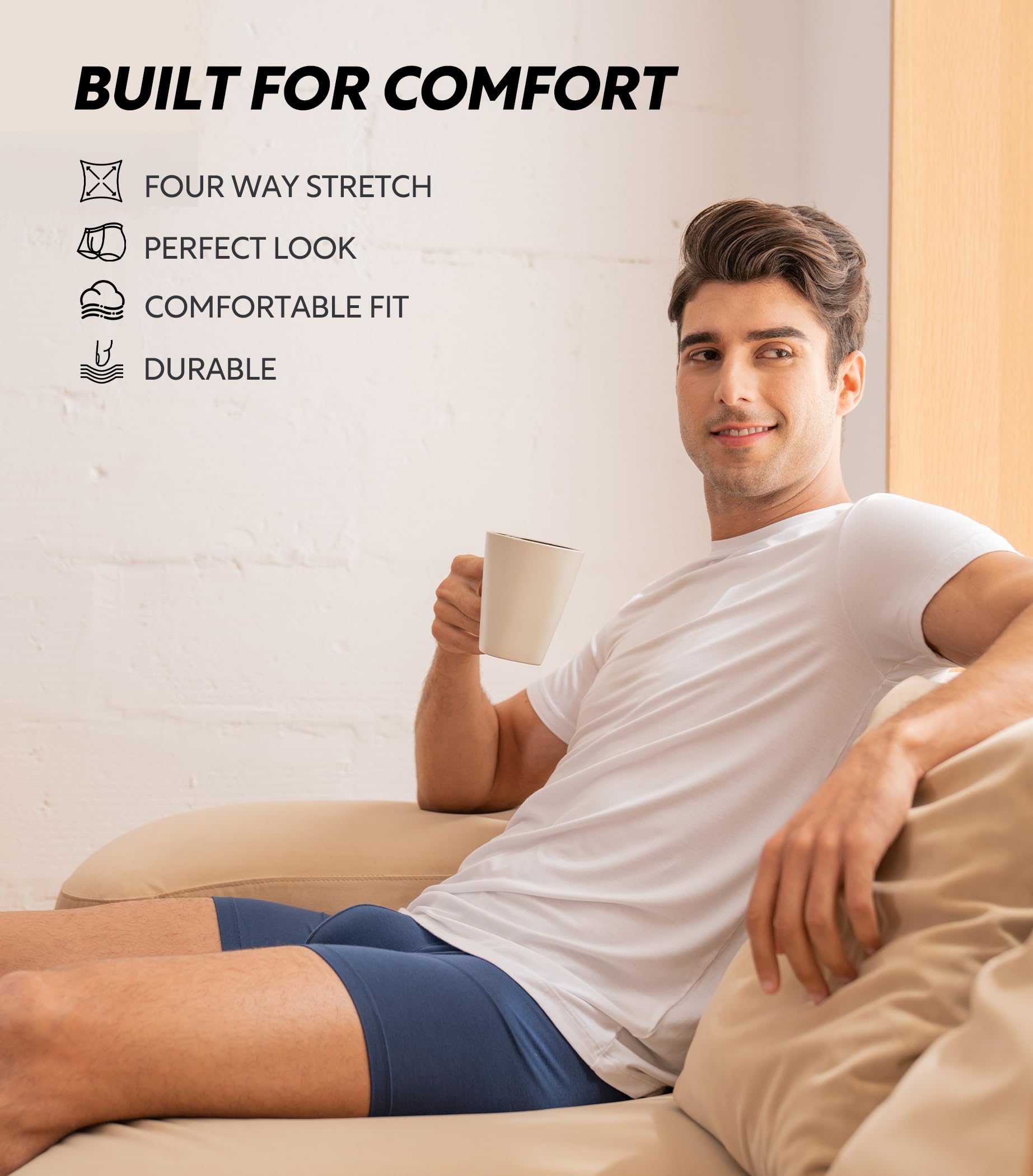 DAVID ARCHY Mens Underwear Ultra Soft Micro Modal Support Pouch Trunks Moisture Wicking Boxer Briefs for Men 3 Packs (S, Black)