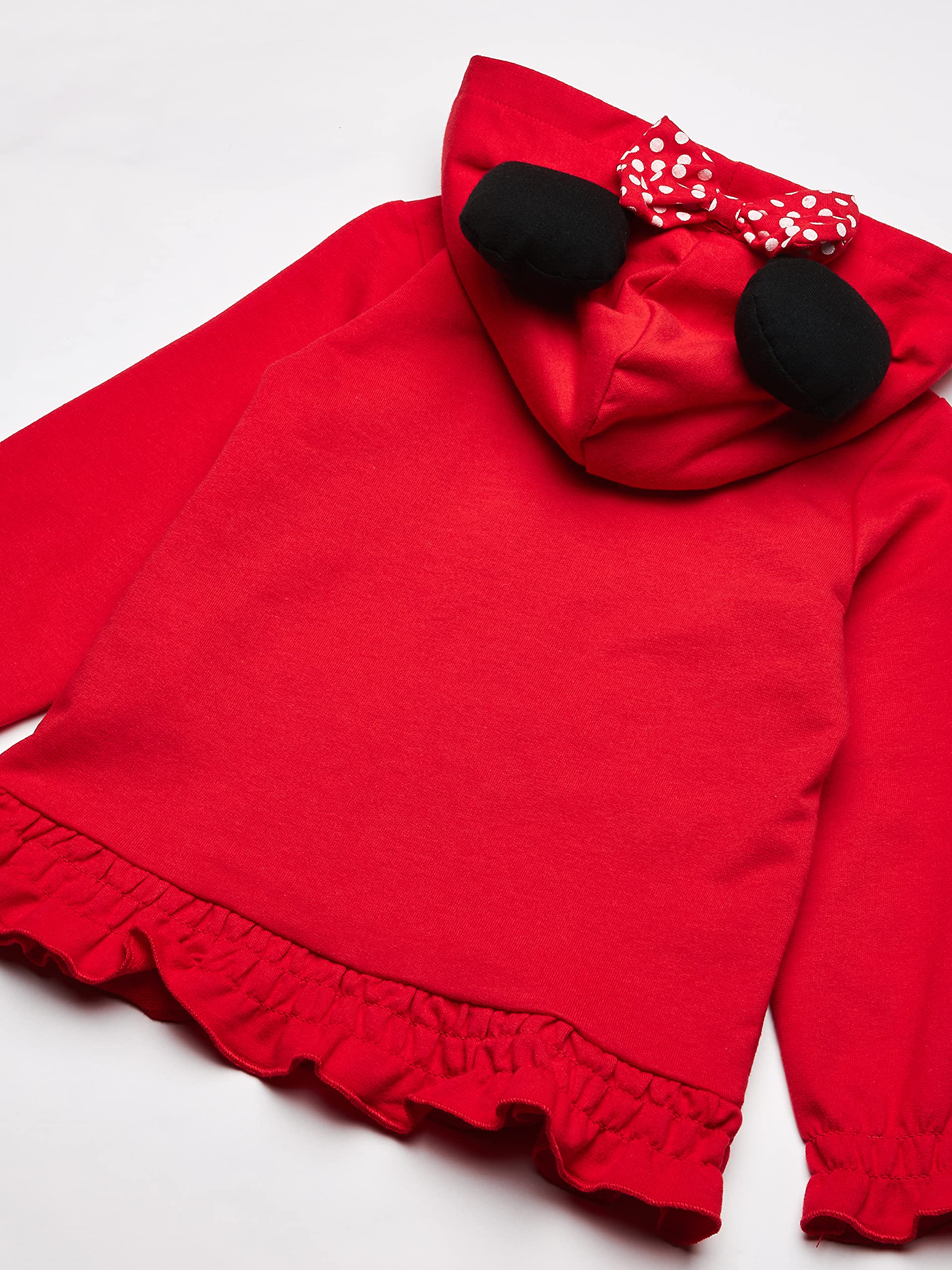Disney girls Minnie Polka-dot Bow Hoodie Hooded Sweatshirt, Red, 6X-Large US