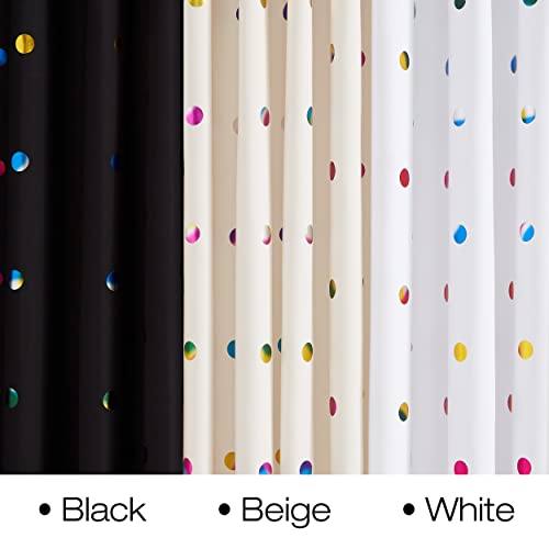 Beige Shower Curtains for Bathroom Metallic Polka Dot Shower Curtains Waterproof Hookless Shower Curtains with Grommet for Kids Soft Microfiber Fabric Shower Curtain Sets 70 x 72 Inches