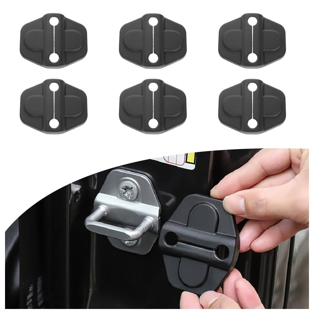 NHHC 6PCS Car Door Lock Cover Compatible with Jeep 2018-2023 Wrangler JLU JL 4XE & Jeep Gladiator JT Door Trim,Car Mods Door Latch Cover Car Decorations for Men Women