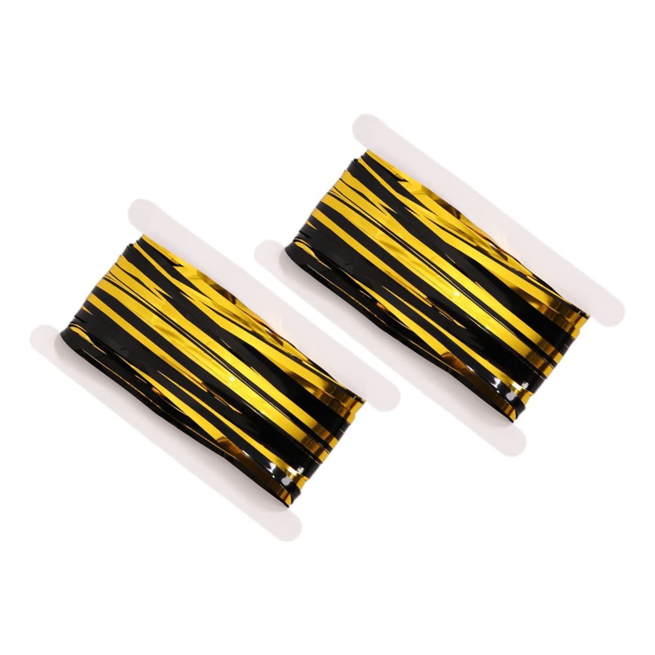 FUOYLOO 2pcs Black Gold Rain Curtain Backdrop Curtain for Party Graduation Fringe Curtain Party Supplies Prom Props Fringe Backdrop Streamer Aluminum Foil The Pet Baby Metal Foil