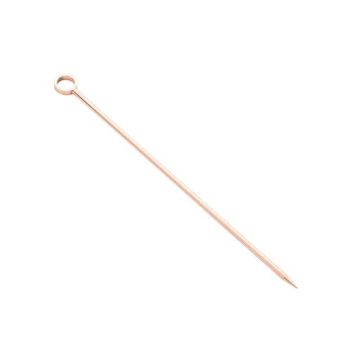 Restaurantware 4.5-inch Stainless Steel Cocktail and Martini Picks: Perfect for Professional Bars or At Home Use - Copper Plated Skewer For Fruit or Olive Garnishes - 10ct Toothpicks