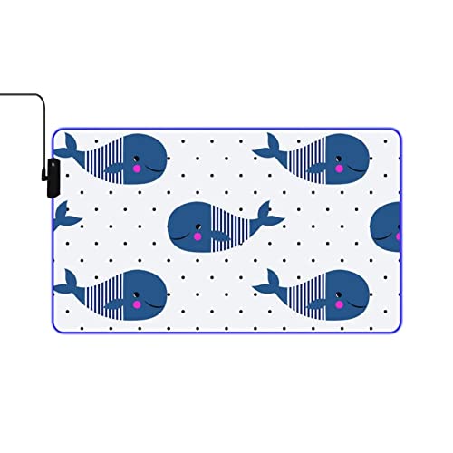 Cute Funny Animal Cartoon Polka Dot Art Large Mouse Pad Gaming Mouse Pad RGB Laptop USB Illuminated LED Home Office Accessories Desk Pad