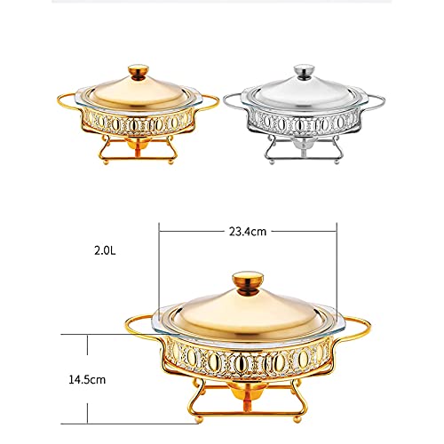 WCCCW Chef Chafing Dish Buffet Set, Stainless Steel Chafer and Buffet Warmers Sets, Catering Buffet Mini Hot Pot Outdoor Picnic Household,Silver