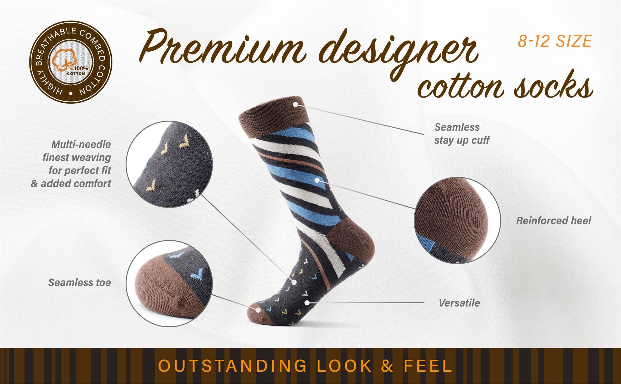 ONE CODE Men's Colorful Dress Socks with Gift Box, 3-Pack, Giant Polka Dot