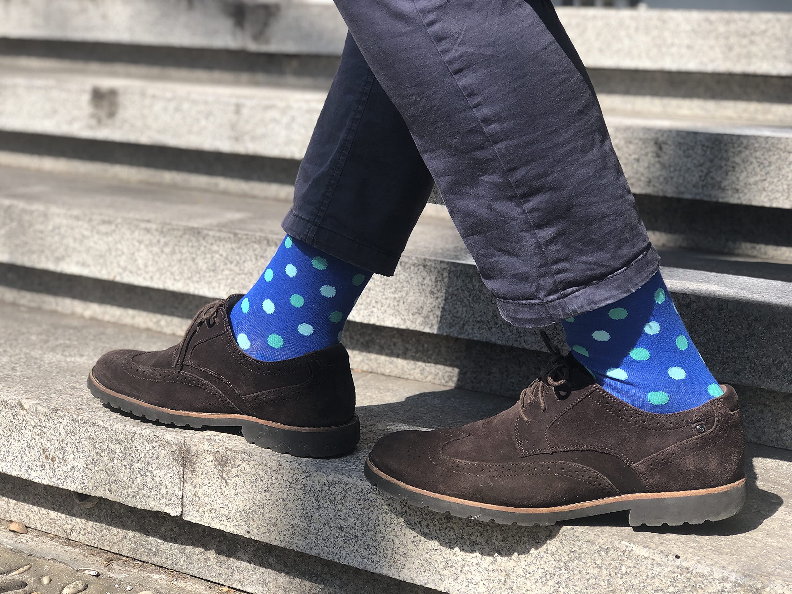ONE CODE Men's Colorful Dress Socks with Gift Box, 3-Pack, Giant Polka Dot