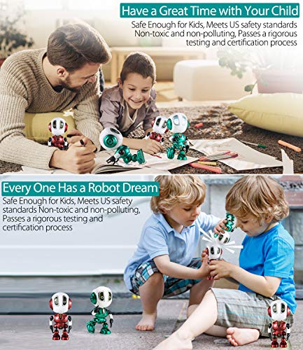Aubllo Robots Toys for Kids Christmas Stocking Stuffers 2022 New Mini Talking Robots Gifts for Boys Girls Adults with 10 Hours Working Time USB Charging LED Eye Interactive Electronic Toy(Green)