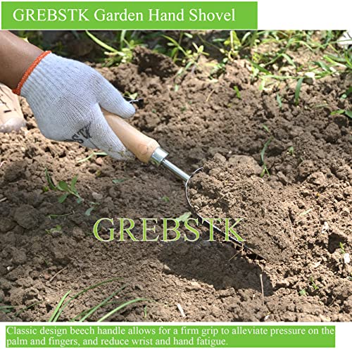 GREBSTK Garden Hand Large Capacity Fertilizer Scoop Soil Shovel Stainless Steel Gardening Trowel for Transplanting, Digging, Planting, Cultivation