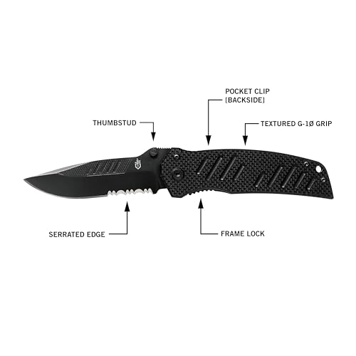 Gerber Gear Swagger Knife, Serrated Edge, Drop Point [31-000594]