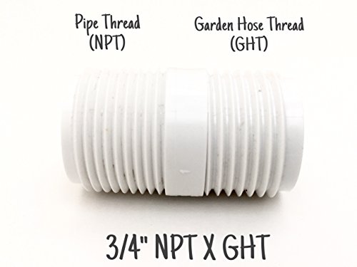 Van Enterprises 3/4" Bulkhead Fitting with Garden Hose Adapter Kit for Rain Barrels, Aquariums, Water Tanks, Tubs, Ponds