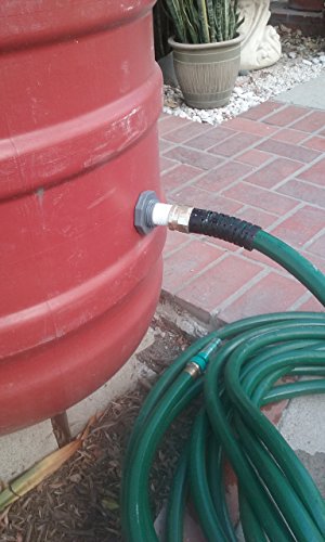 Van Enterprises 3/4" Bulkhead Fitting with Garden Hose Adapter Kit for Rain Barrels, Aquariums, Water Tanks, Tubs, Ponds