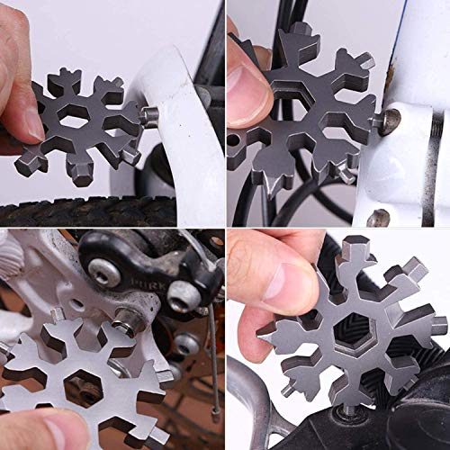 3 Pack Snowflake 18-in-1 Multi Tool, Stainless Steel Snowflake Bottle Opener/Flat Phillips Screwdriver Kit/Wrench, Durable and Portable to Take