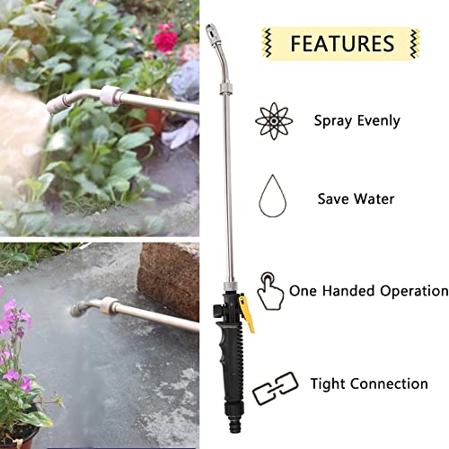 Watering Wand, Water Sprayer, G3/8in Dn10 2-in1 High Pressure Adjustable Water Sprayer Flower Watering Nozzle 22.8in For Gardens Orchards Greenbelts
