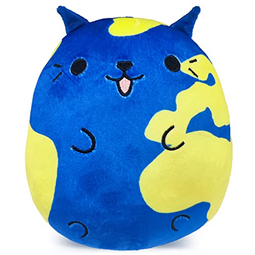 Weighted Cat Stuffed Animals 10" Big Kawaii Cute Plushie for Girls Boys Anxiety, Anime Cat Plush Toy, Kitten Soft Plushy for Christmas Stocking Stuffers Party Favors Birthday Gift for Kids (Blue1)