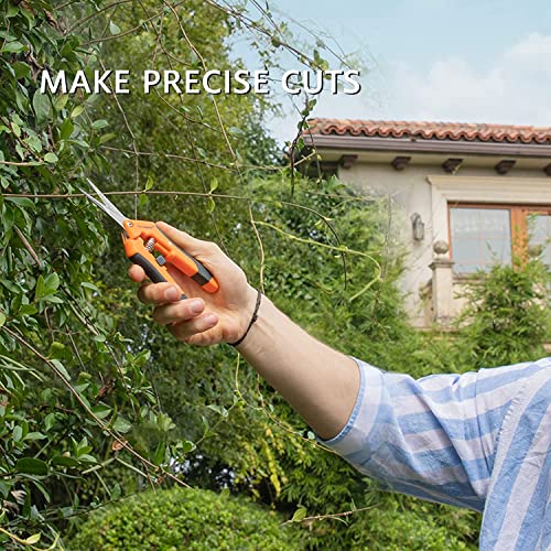 VIVOSUN 6.5 Inch Gardening Scissors Hand Pruner Pruning Shear with Straight Stainless Steel Blades Orange 3-Pack