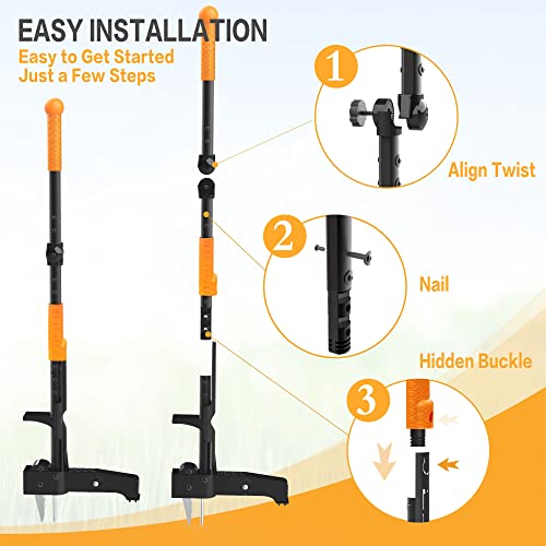 EEIEER Weed Puller Adjustable, 40ββ Stand-up Manual Weeders with 4 Claws, Efficient Weeding Tool for Lawn Yard Garden Patio