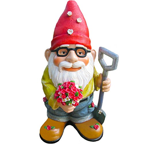 The Beautiful Gift of Flowers Gnome Decor - 9.5 Inches Tall - Hand Painted and Adorably Gnome Gifts Designed by Twig & Flower