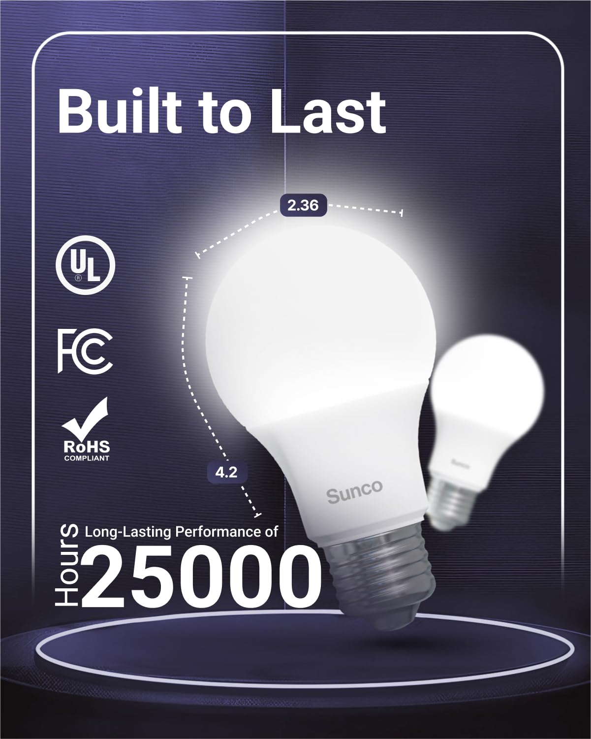 Sunco 10 Pack 3W=40W A19 LED Light Bulbs CRI91 3000K Warm White, 250 Lumens, E26 Medium Base, Indoor Outdoor, Super Bright, Instant On, Frosted Lens, Lamp for Bedroom Dining Living Room UL