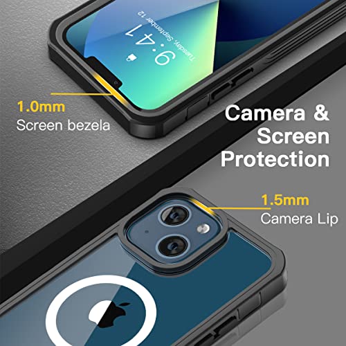 AICase for iPhone 13 Mini Case Compatible with Magsafe, Full Body Rugged with Built-in 9H Tempered Glass Screen Protector Heavy Duty Protection Shockproof Cover for iPhone 13 Mini Case 5.4"