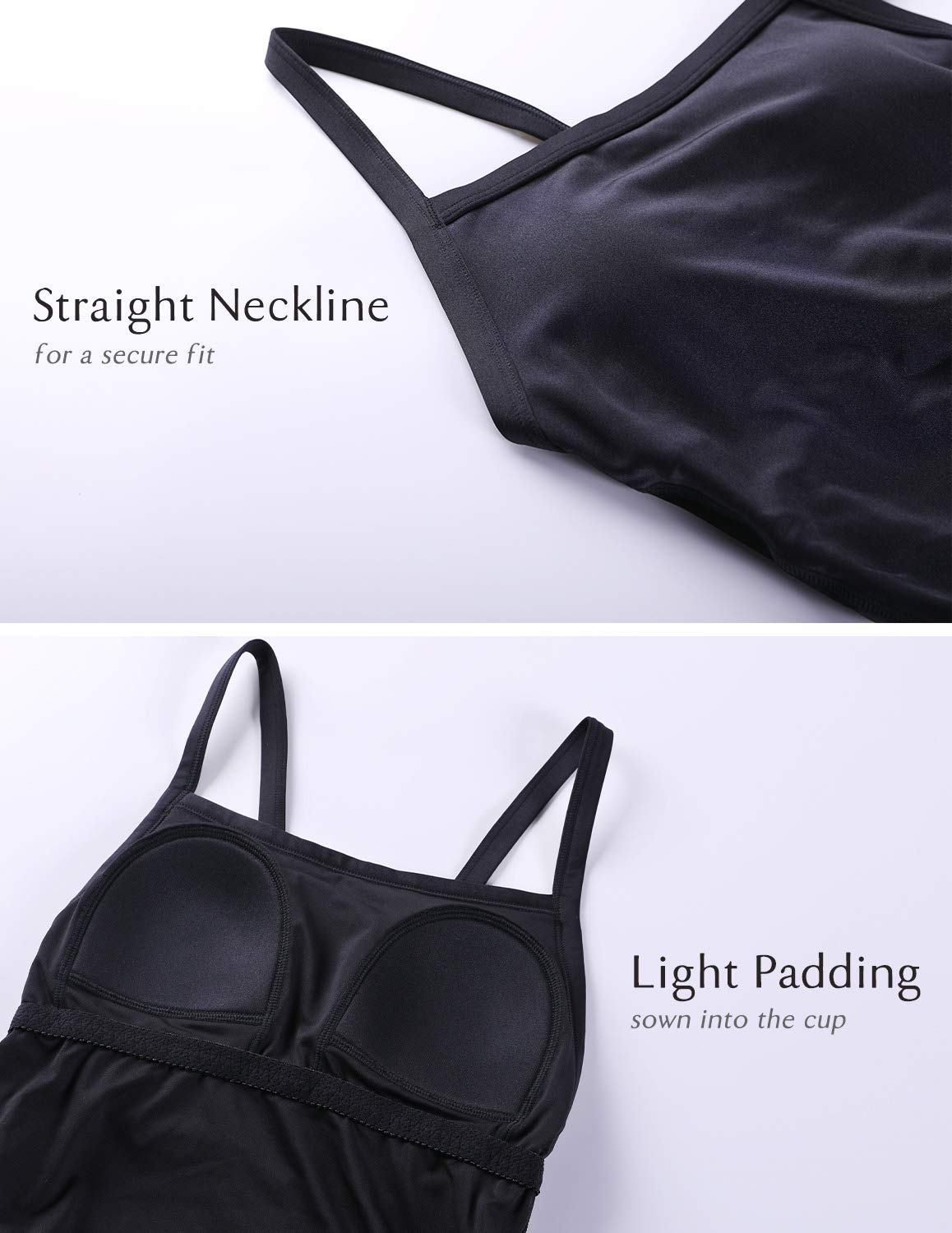 SYROKAN Women's One Piece Swimsuit Athletic Competitive Racerback Sport Swimwear Training Bathing Suit Black 32