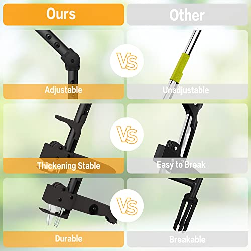 EEIEER Weed Puller Adjustable, 40ββ Stand-up Manual Weeders with 4 Claws, Efficient Weeding Tool for Lawn Yard Garden Patio