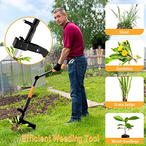 EEIEER Weed Puller Adjustable, 40ββ Stand-up Manual Weeders with 4 Claws, Efficient Weeding Tool for Lawn Yard Garden Patio