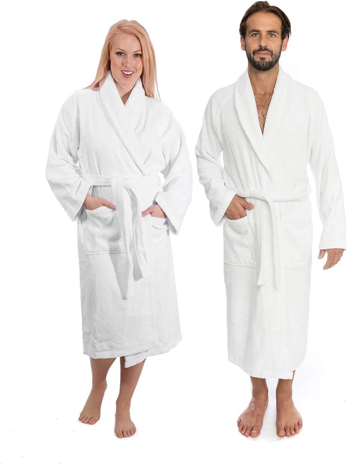 Luxury Terry Cloth Bathrobe - Premium Hotel Robes Made with 100% Turkish Cotton (X Large)