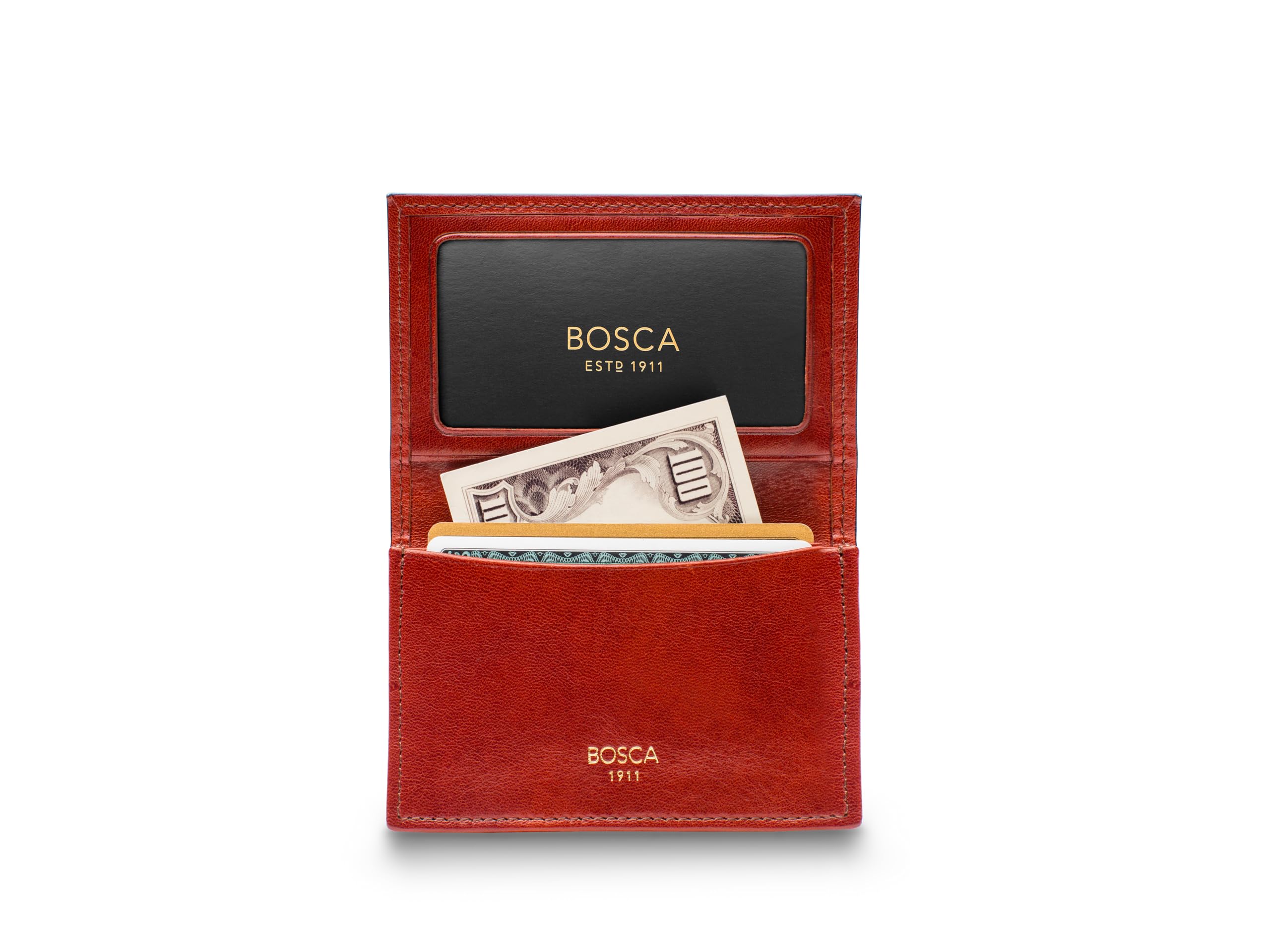 Bosca Men's Old Leather Collection - Gusseted Card Case (Cognac)