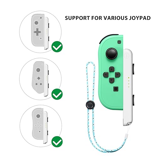 D.Gruoiza Strap Compatible with Switch Joycon Straps, Replacement for Wrist Straps 4 Pack Support Adjustable Tightness (Black and White)