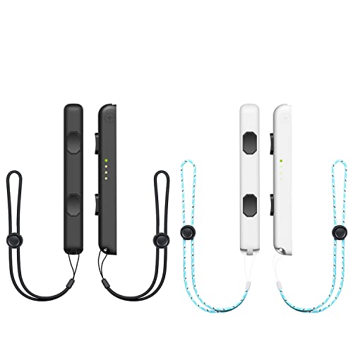 D.Gruoiza Strap Compatible with Switch Joycon Straps, Replacement for Wrist Straps 4 Pack Support Adjustable Tightness (Black and White)