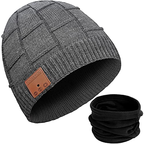 Bluetooth Beanie Hat Christmas Stocking Stuffers Unique Gifts for Men Women (Dark Gray)