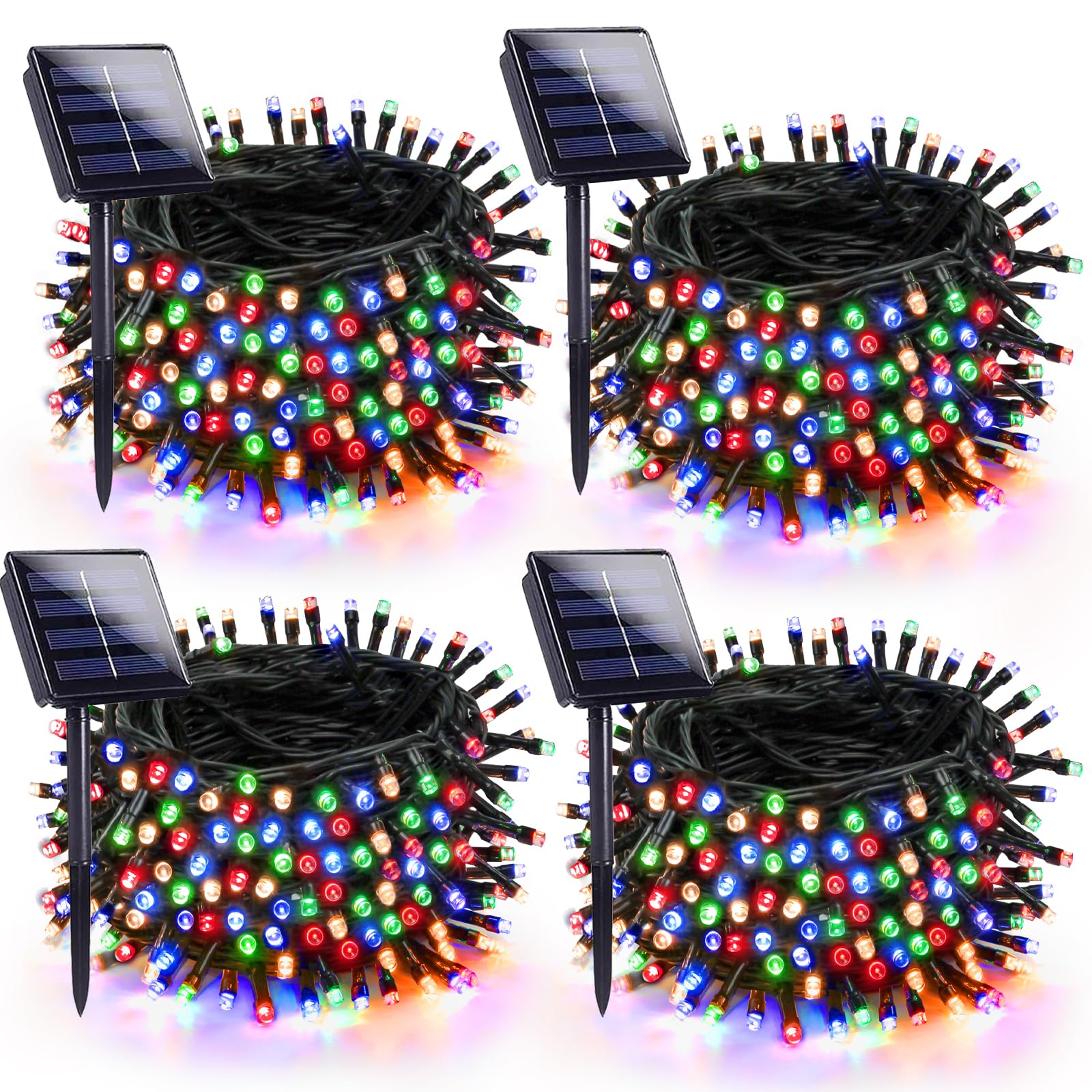 4-Pack 180FT Outdoor Waterproof Christmas Lights, 320 LED String Lights with 8 Modes for Xmas Party Garden Decor (Multicolor)