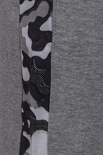 chopper club Boys Joggers Sweatpants with Drawstrings in Cotton Medium Thick Terry Fabric BlackGrey Printed Side Panel 18