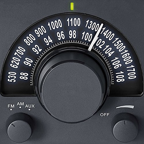 Sangean WR-15BK AM/FM Table Top Wooden Radio, Black Leatherette (Renewed)