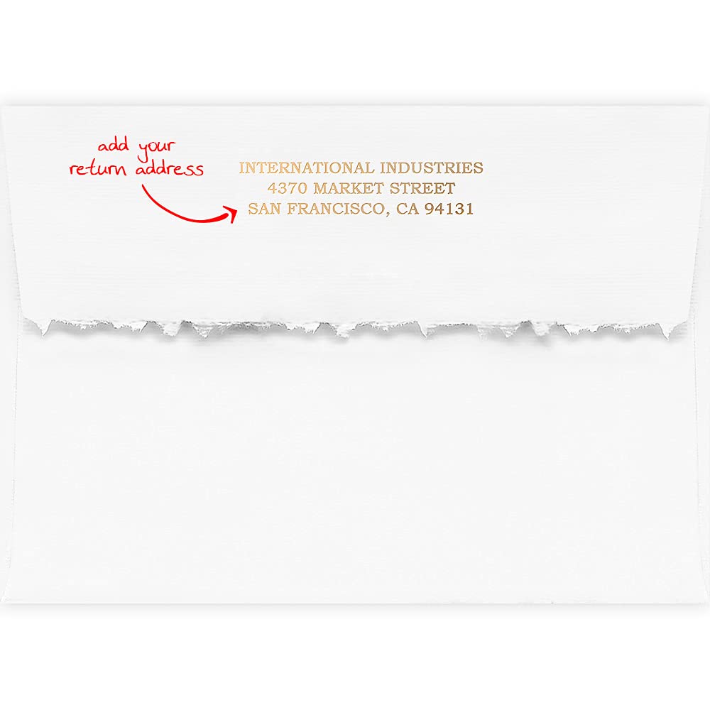 The Gallery Collection, 25 Personalized Christmas Cards with Foil-Lined Envelopes (Jewel Infused Ornaments), For Business or Consumer